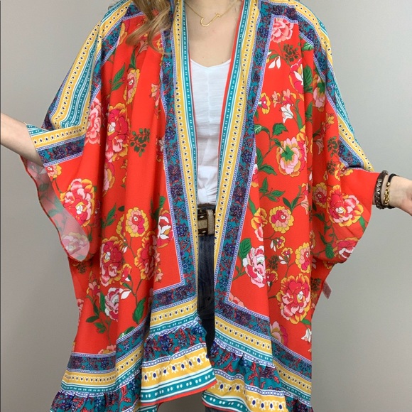 Umgee | Sweaters | Groovy Garden Floral Print Kimono | Poshmark